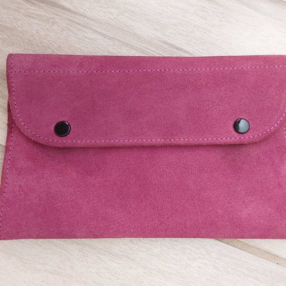 Unbranded | Bags | Vintage Magenta Suede Bifold Envelope Wallet Pouch ...
